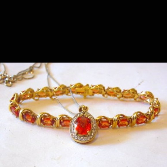 Technibond | Jewelry | Rare Technibond Created Padparadscha Gemstone ...